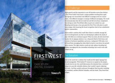 First West Credit Union - Case Study | NexSigns Digital Signage