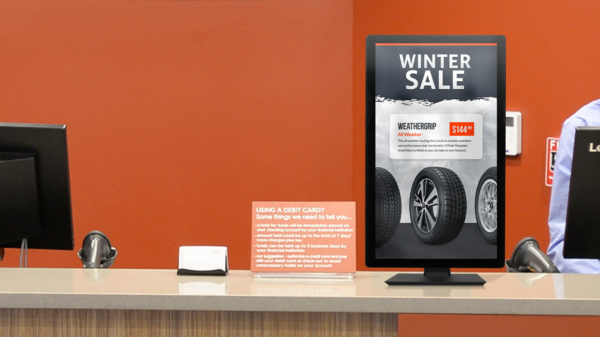 Digital Signage Monitor - Counter Top and Self-Standing