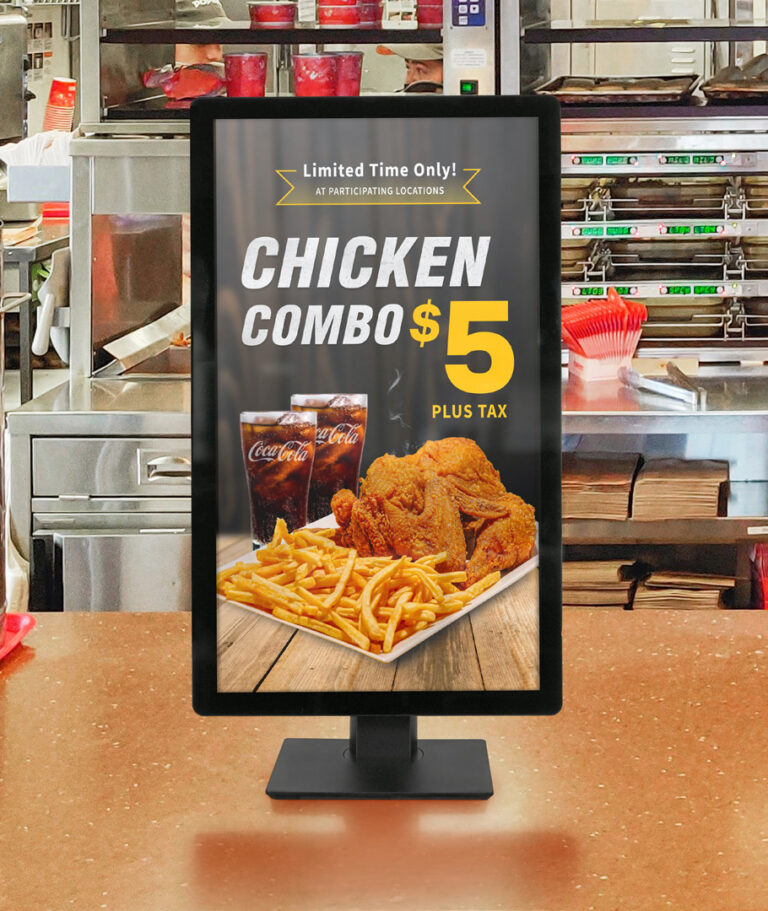 Digital Signage Monitor - Counter Top and Self-Standing