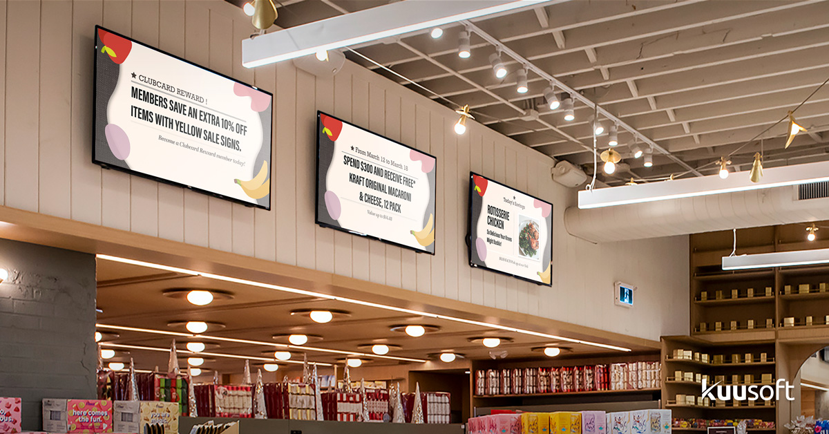 Discover Top 6 Locations for Grocery Store Digital Signage